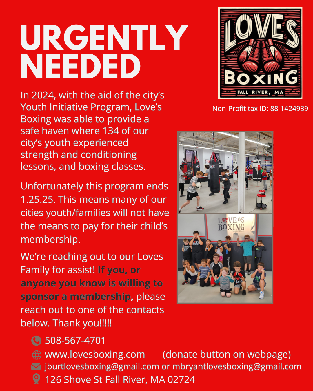 Love's Boxing Club | 501-c3 Non Profit Organization
